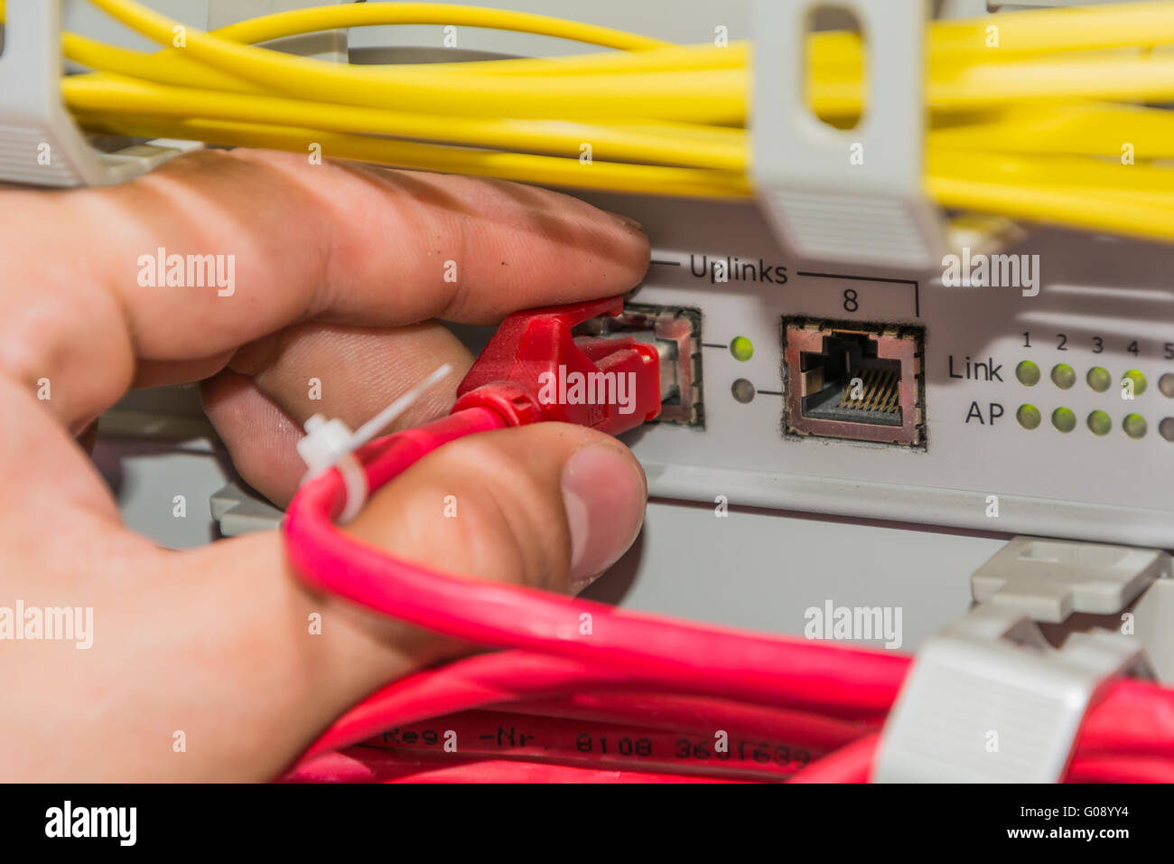 connecting network cable Stock Photo - Alamy