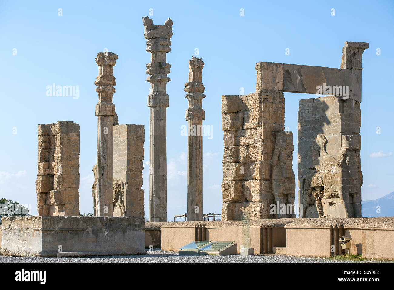 Ancient columns in Persepolis city, Iran Stock Photo - Alamy