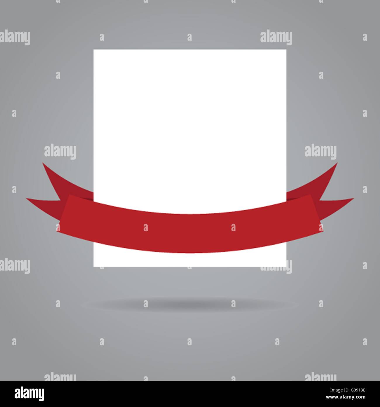 Note paper with red banner. Vector illustration for your design Stock ...