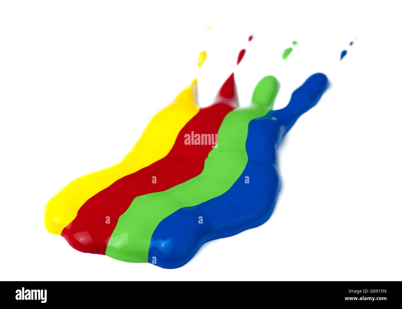 Paint coated on paper. Red, green, blue and yellow colors Stock Photo ...