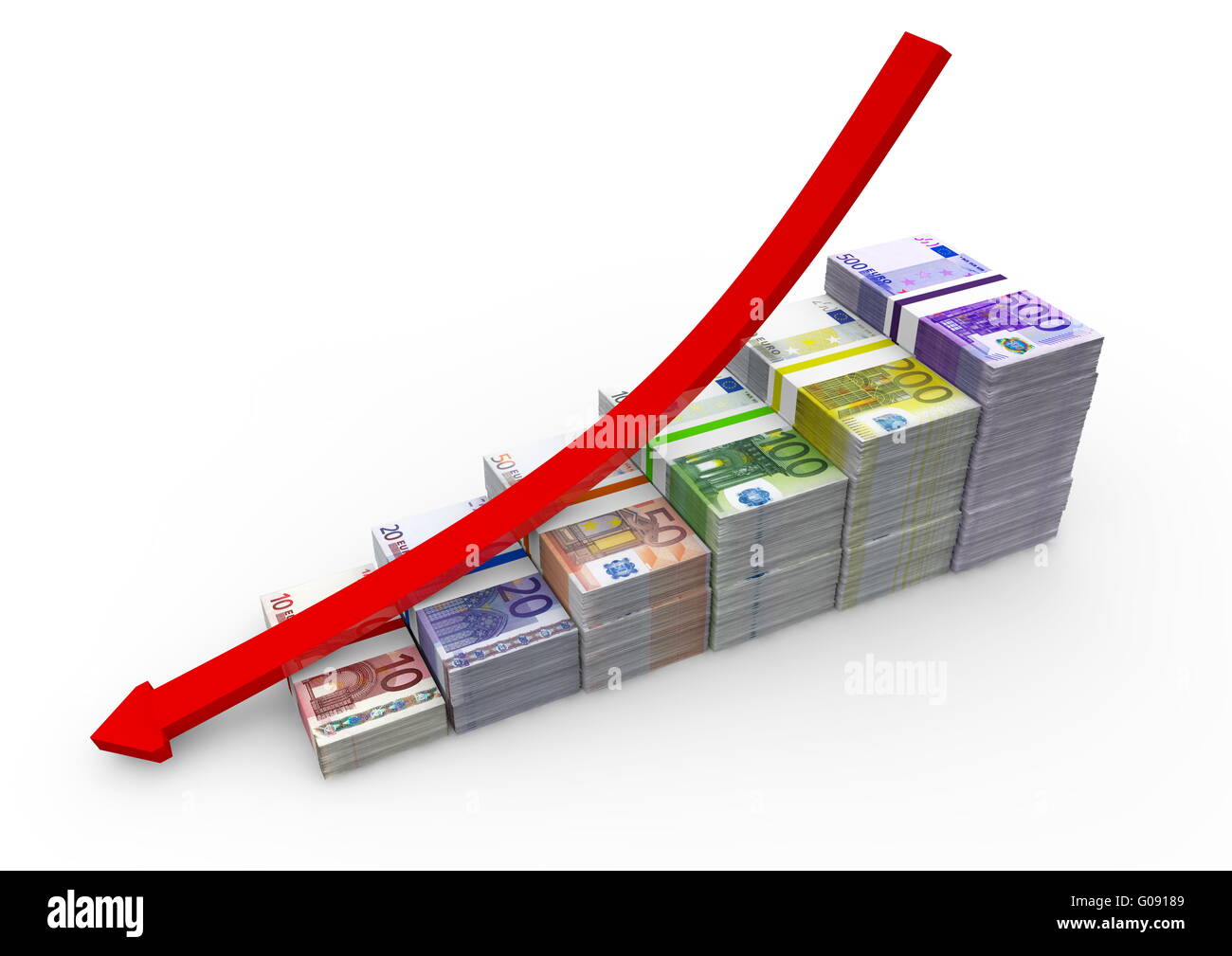 Euro notes arrow hi-res stock photography and images - Alamy