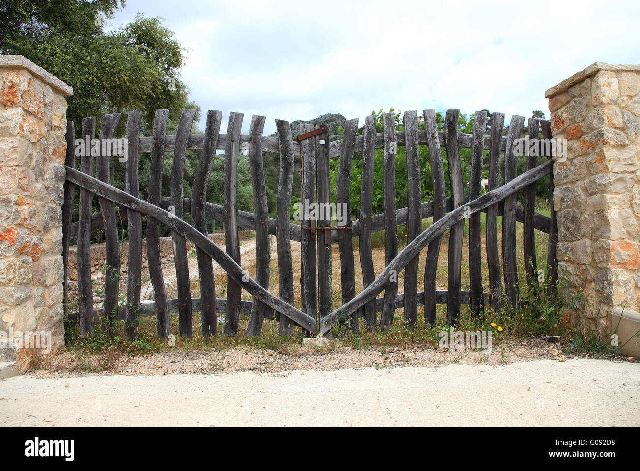 Old rustic wooden gate Stock Photo - Alamy