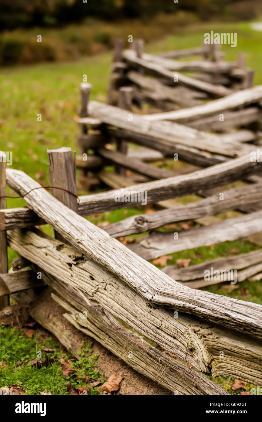 Old Wooden Split Rail Fence