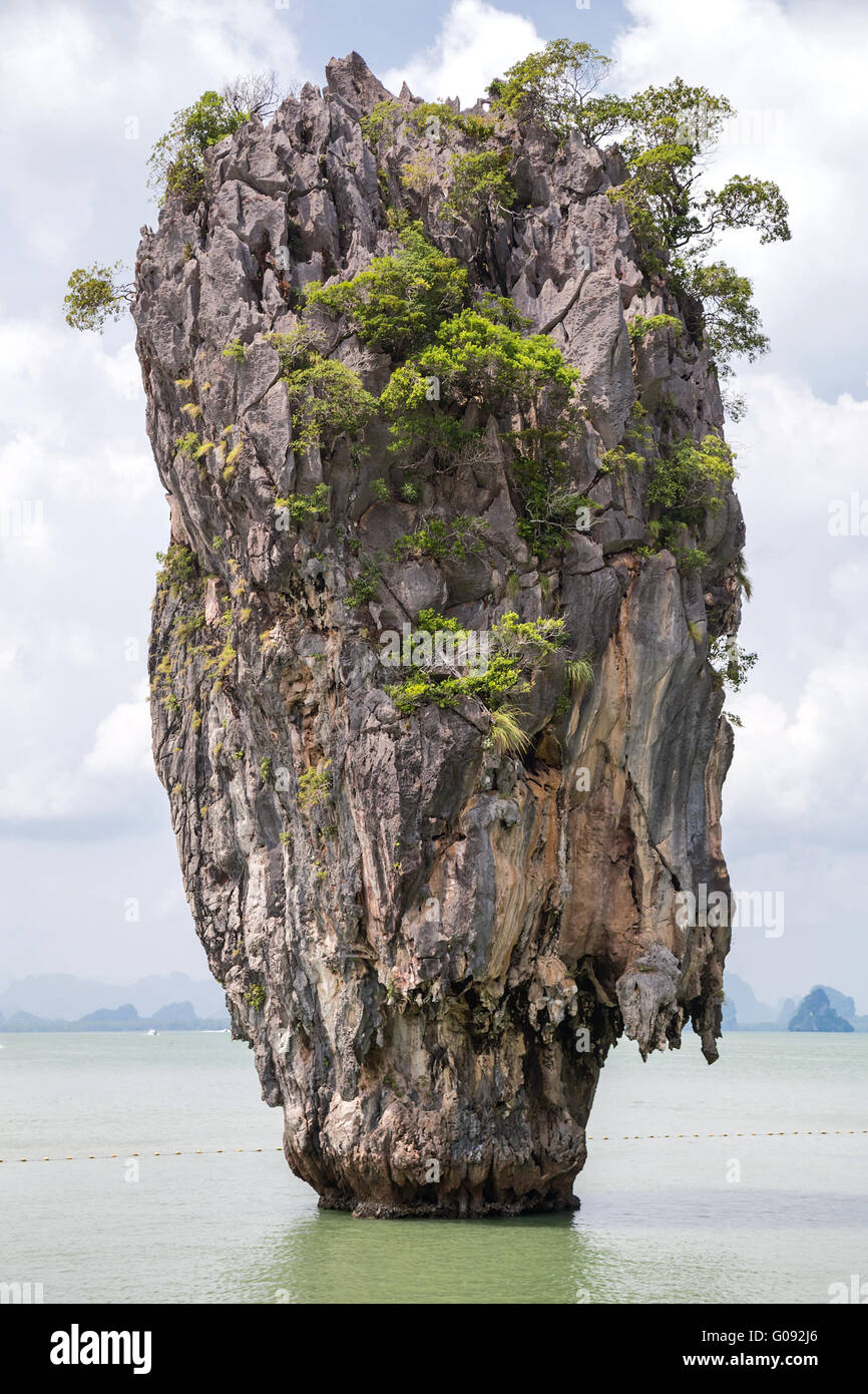 Khao Tapu rock at James Bond island, Andaman Sea, Thailand Stock Photo ...