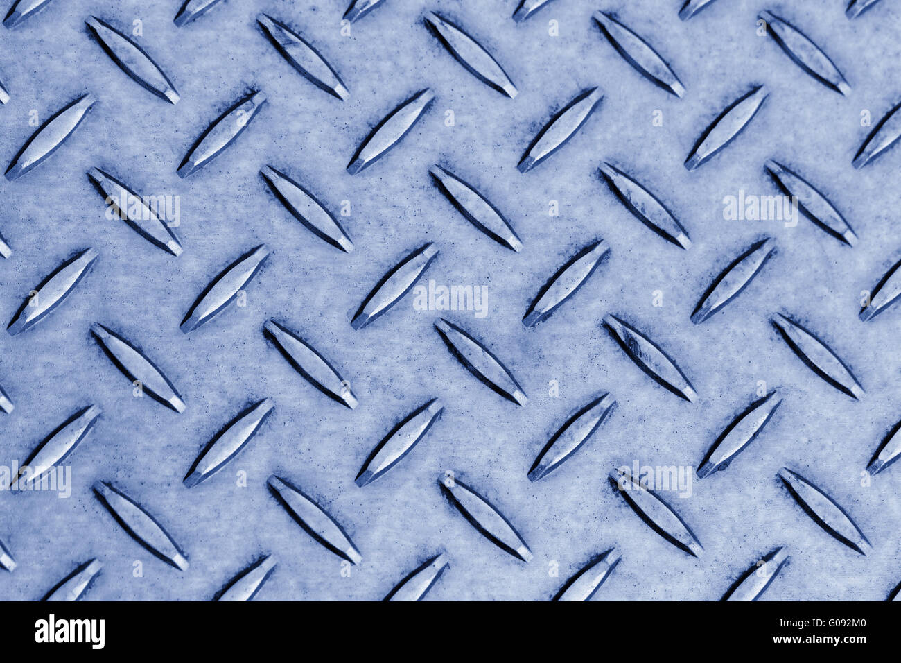 Seamless steel diamond plate texture - blue tone Stock Photo - Alamy