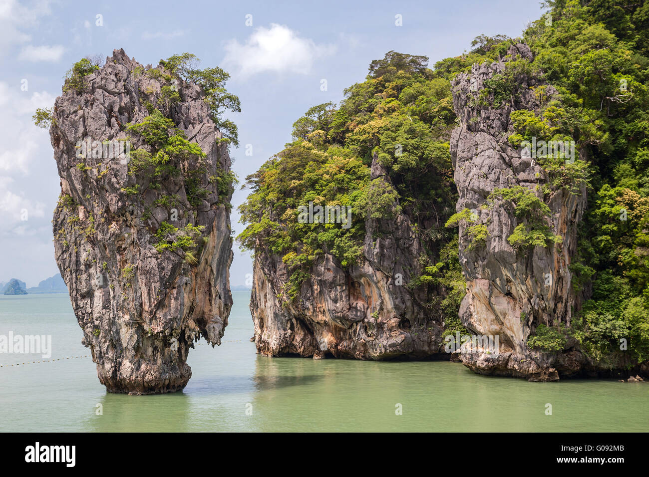 Khao Tapu rock at James Bond island, Andaman Sea, Thailand Stock Photo ...