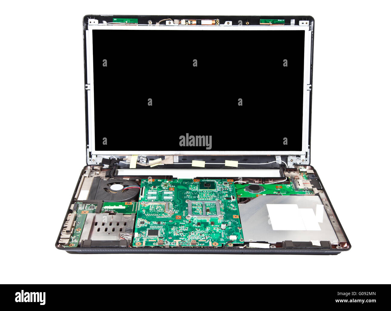Laptop half disassembled front view Stock Photo - Alamy