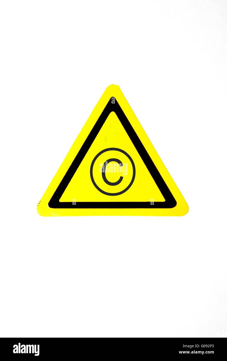 yellow triangle with copyright symbole Stock Photo - Alamy