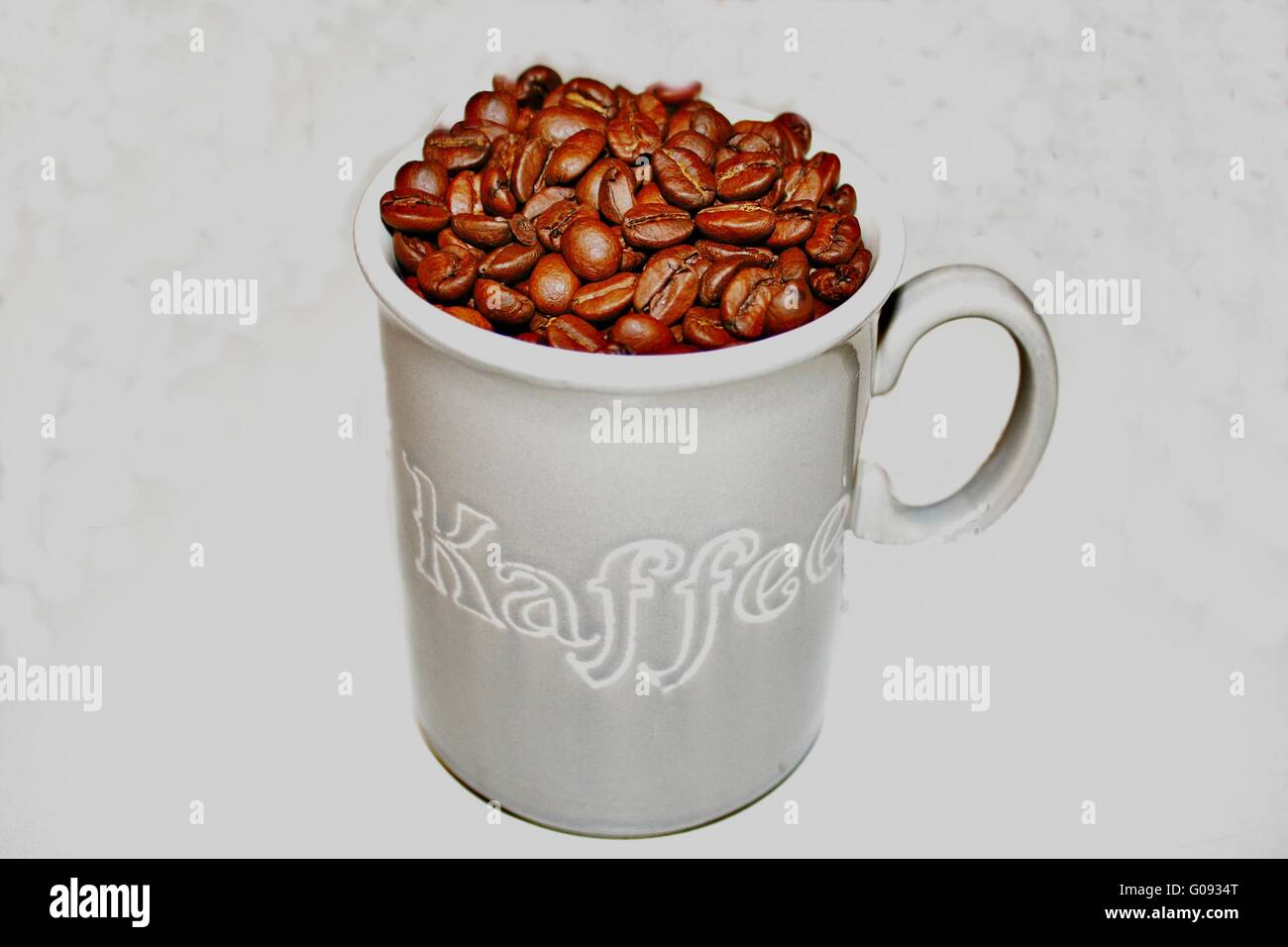 Cup coffee beans lettering hi-res stock photography and images - Alamy