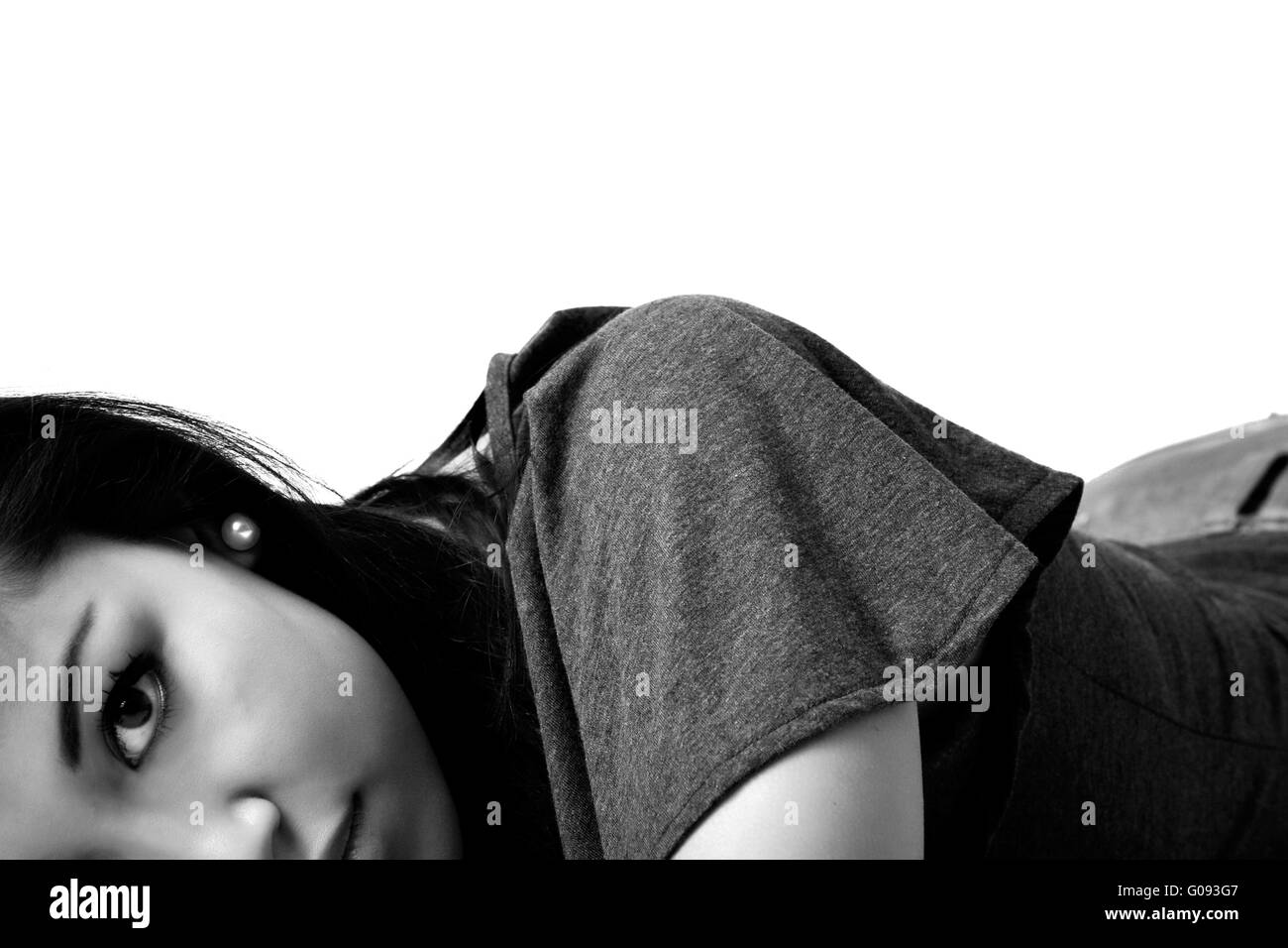 Partial portrait of a young beautifull African woman Stock Photo - Alamy