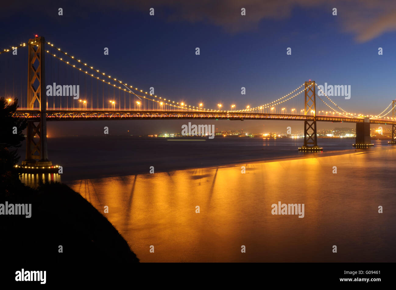 Bay Bridge at dusk Stock Photo - Alamy