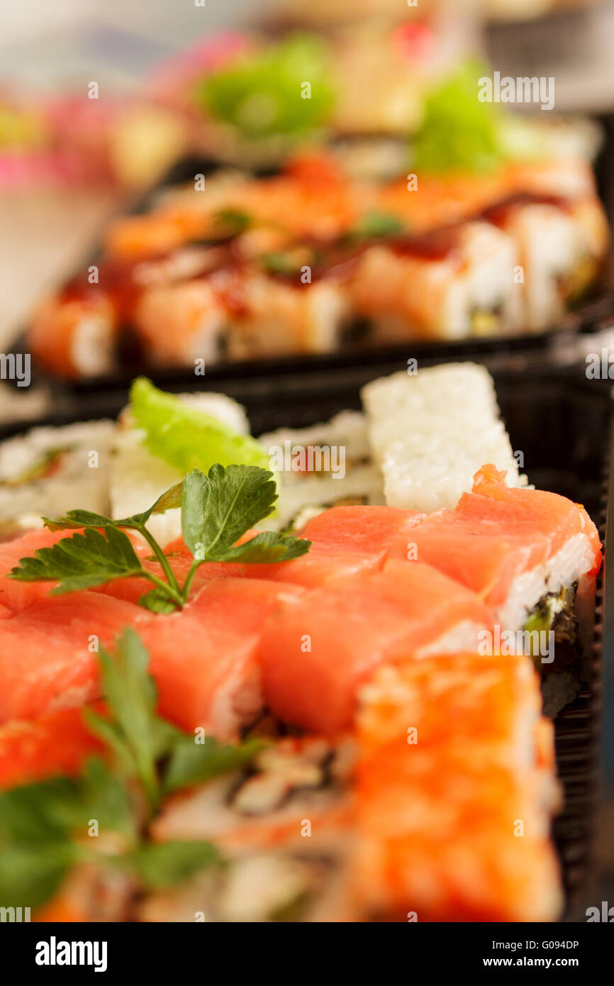 Sets of several land with caviar Stock Photo - Alamy