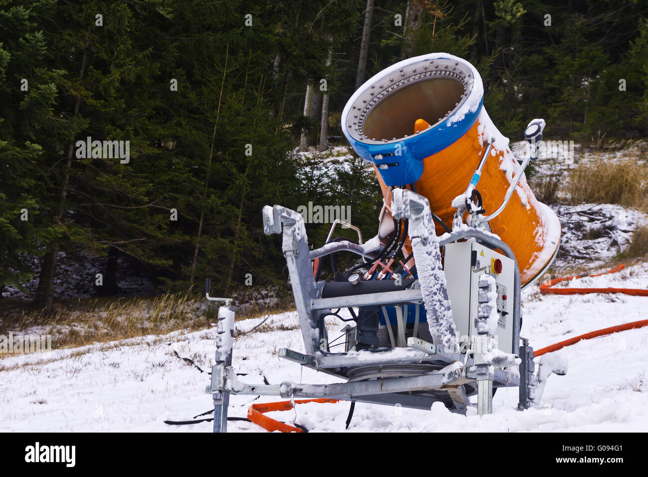 Snow gun on the slope Stock Photo - Alamy