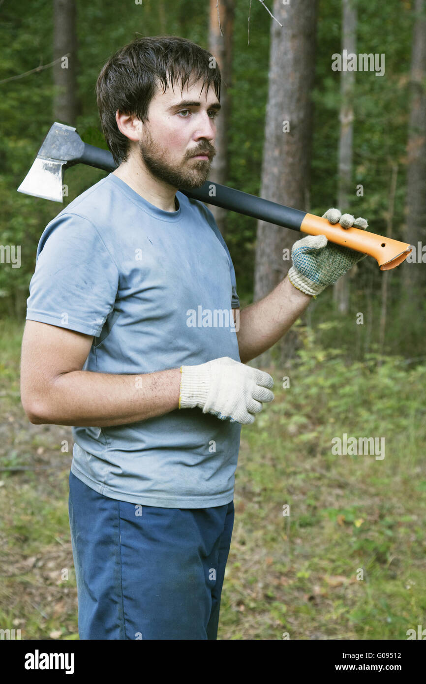 Axe on the shoulder hi-res stock photography and images - Alamy