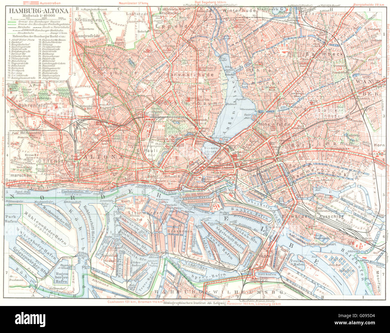Hamburg map hi-res stock photography and images - Alamy