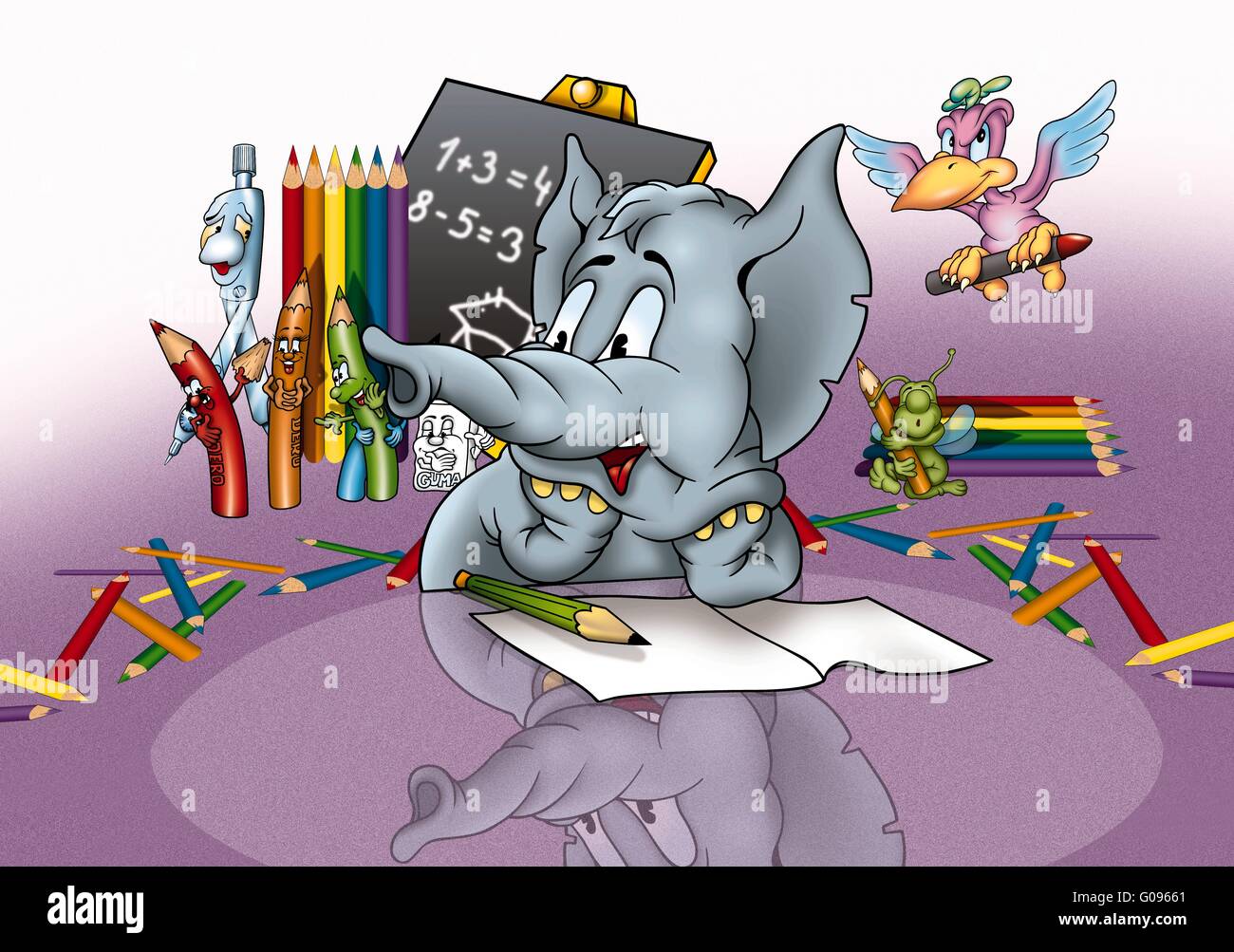 Elephant in School Stock Photo - Alamy