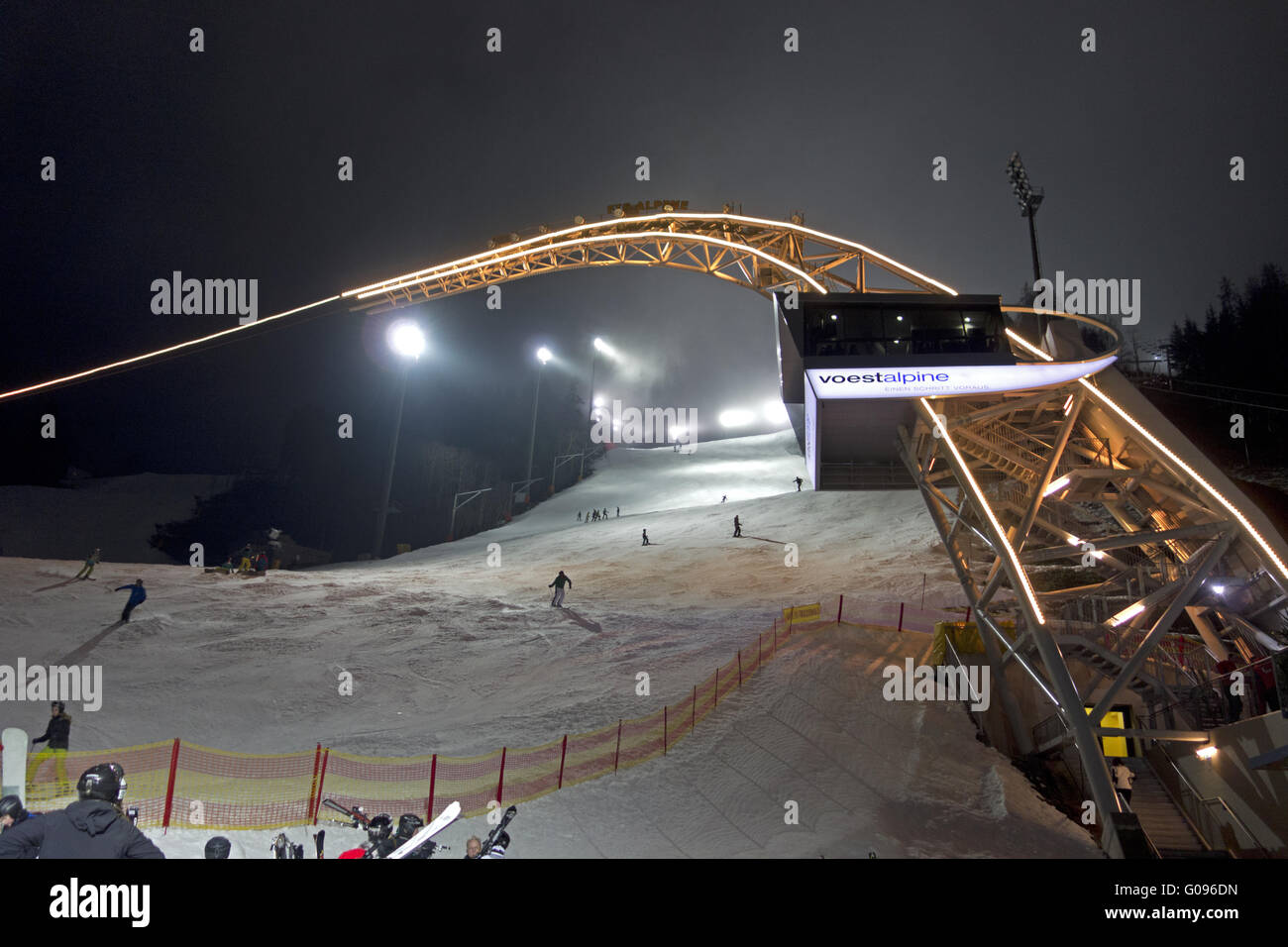 Skiing at Planai Stock Photo - Alamy