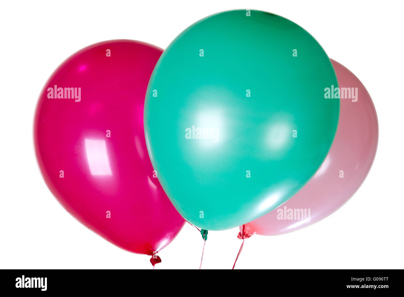 party balloons decoration colorful multicolor Isolated on white ...