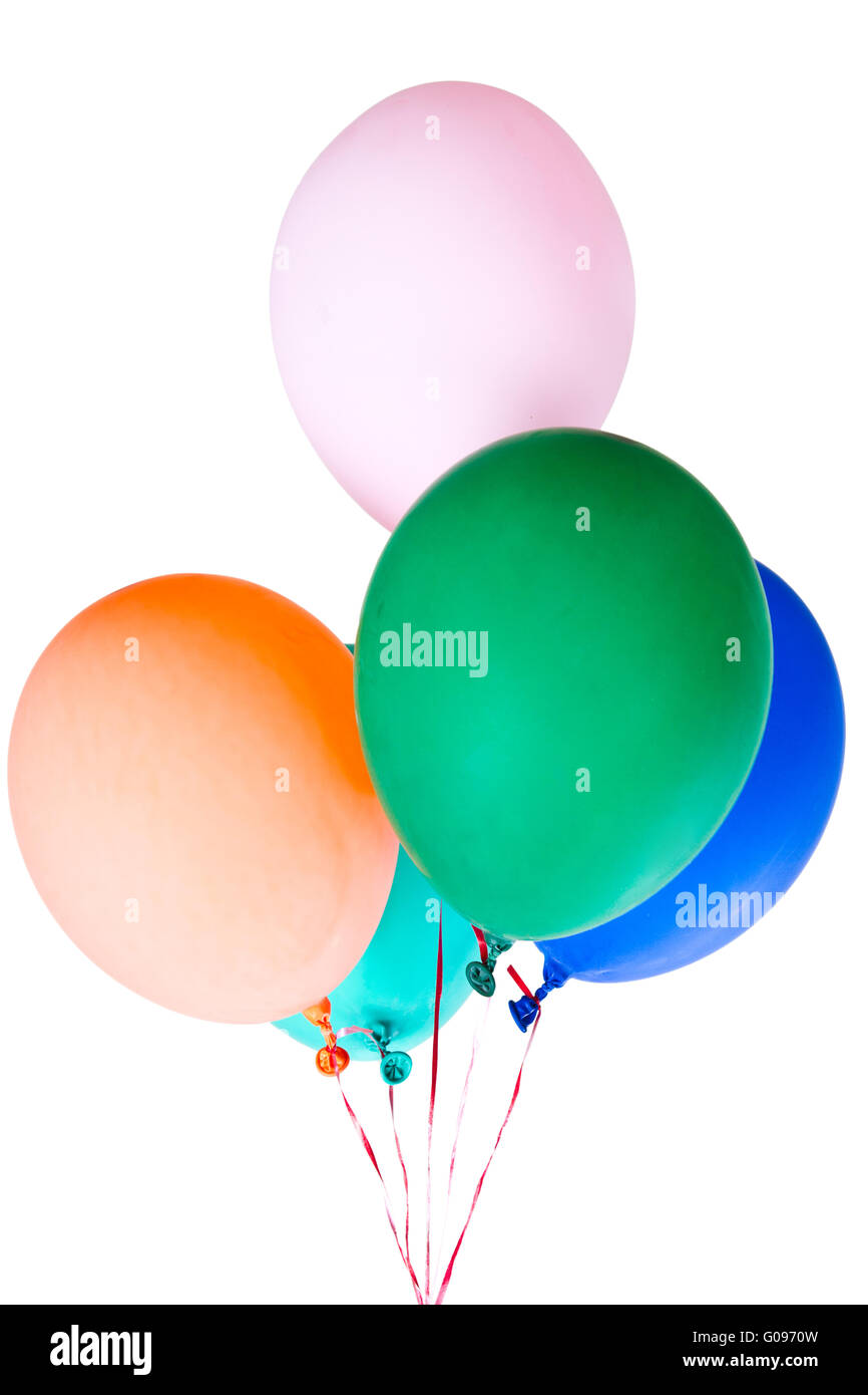 party balloons decoration colorful multicolor Isolated Stock Photo - Alamy
