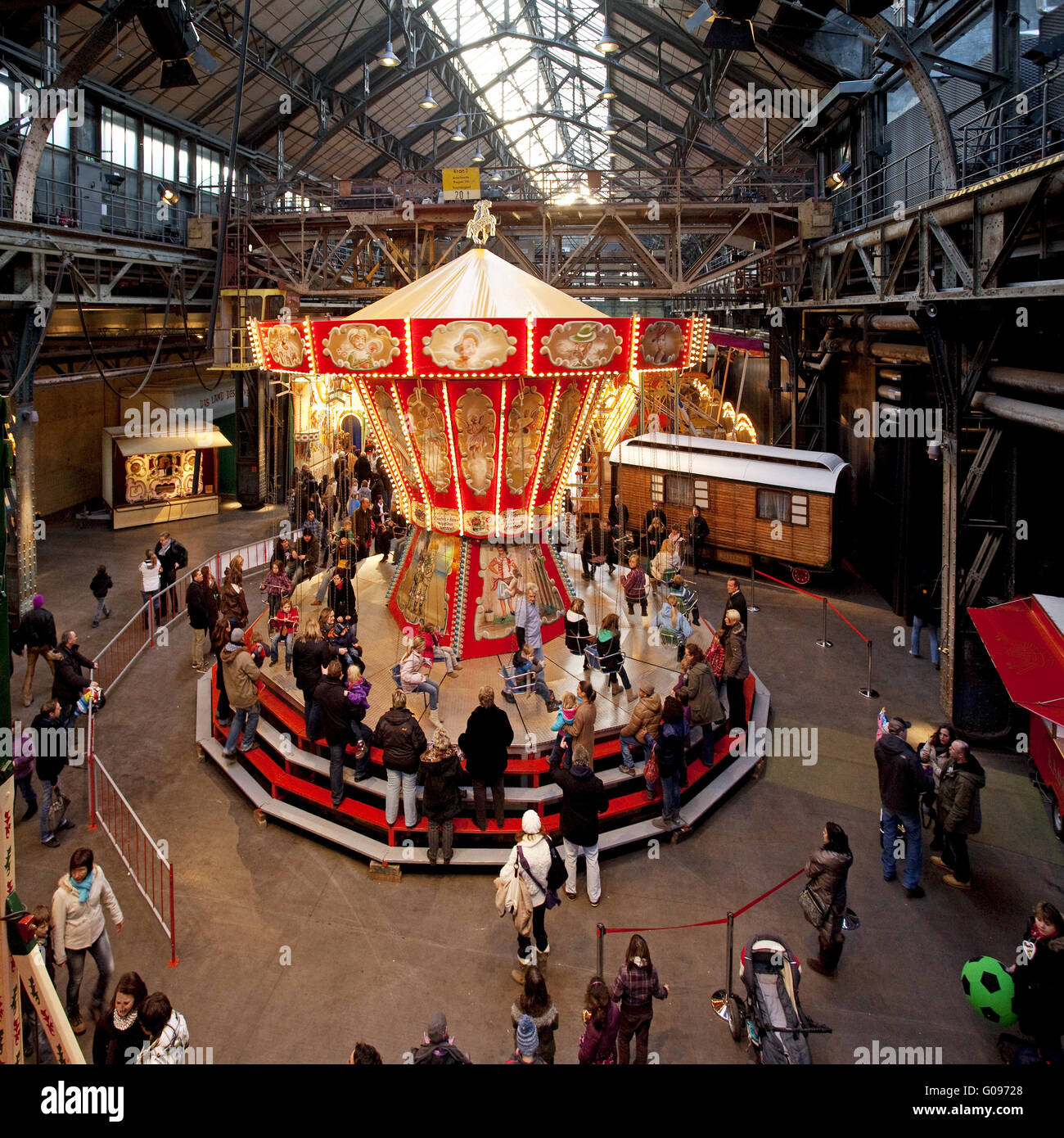 Historical funfair, bochum Hall of the Century Stock Photo - Alamy