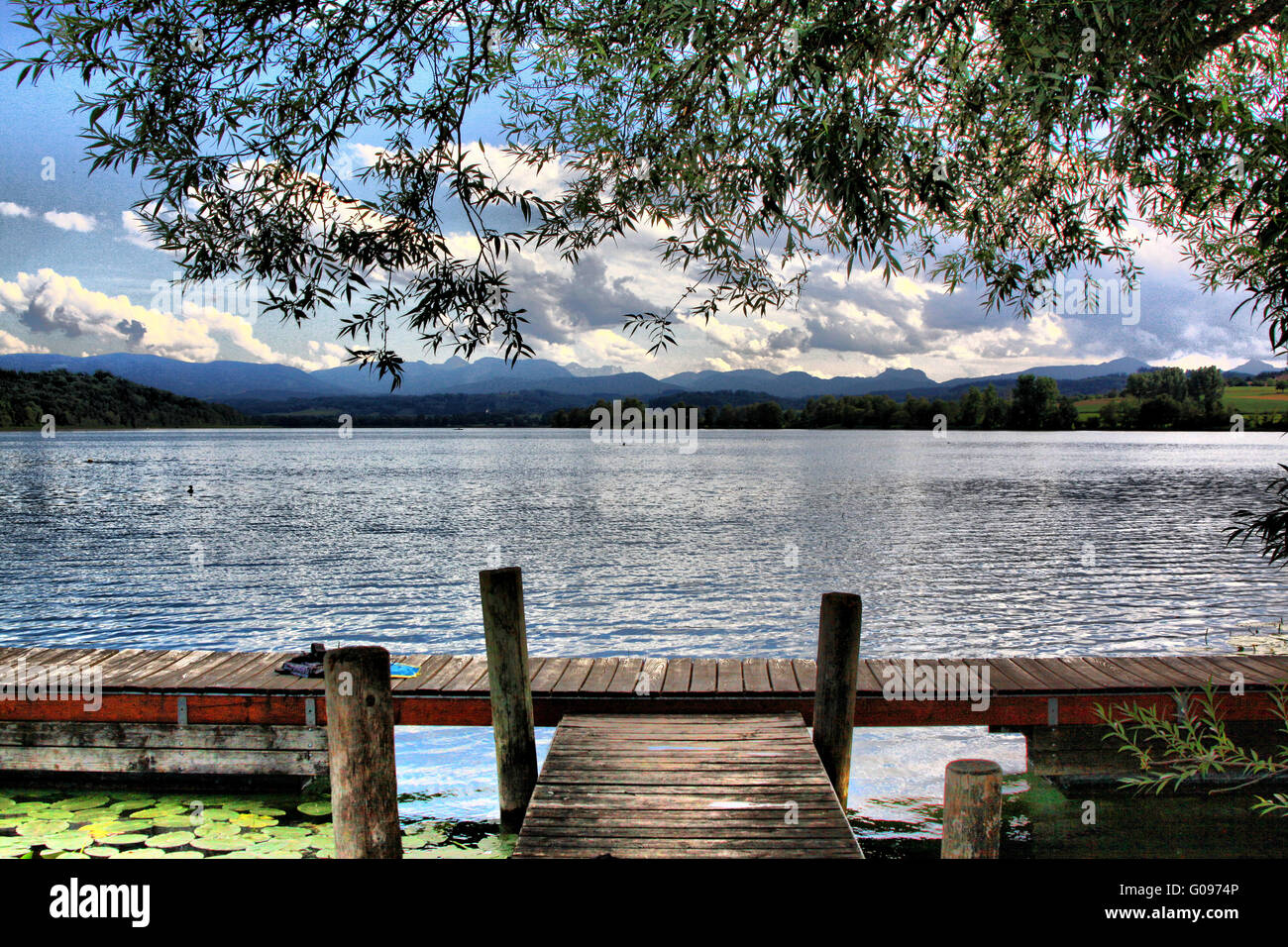 A day at the lake Stock Photo - Alamy