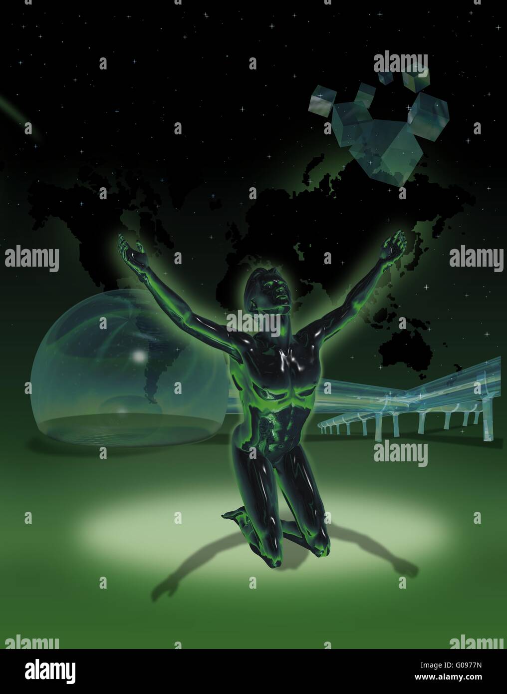 Futuristic Virtual Man Stock Photo - Alamy