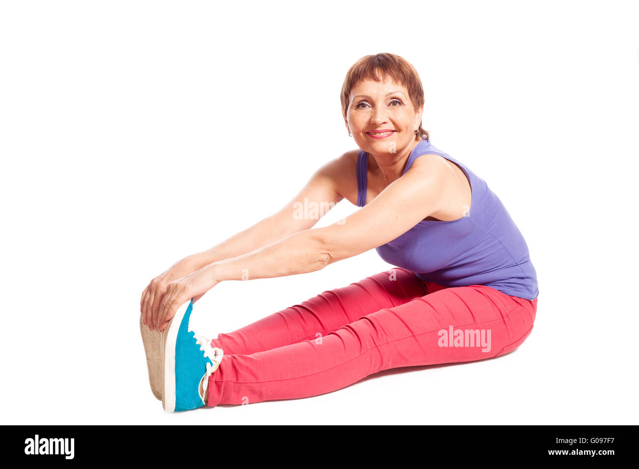 Mature woman training doing Cut Out Stock Images & Pictures - Alamy