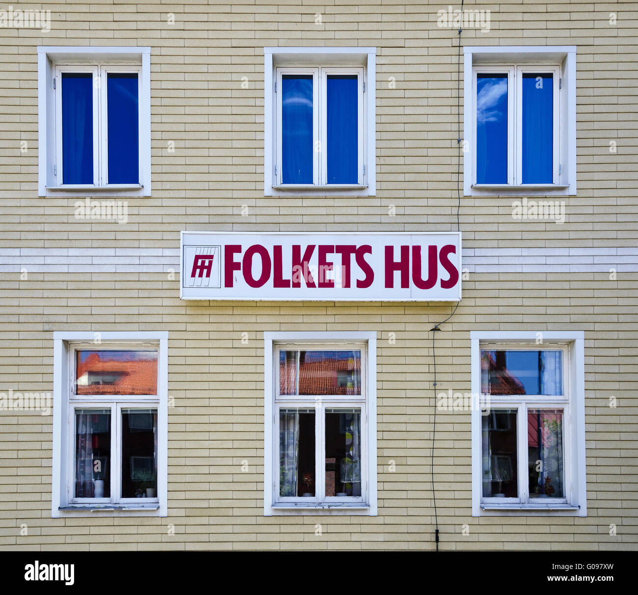 People's house (Folketshus) in little swedish town Stock Photo - Alamy