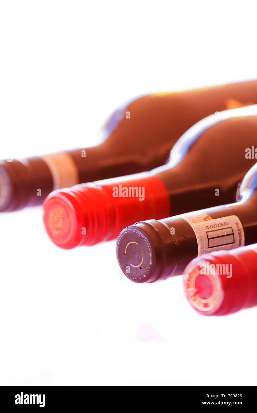 Bottles of red wine Stock Photo - Alamy