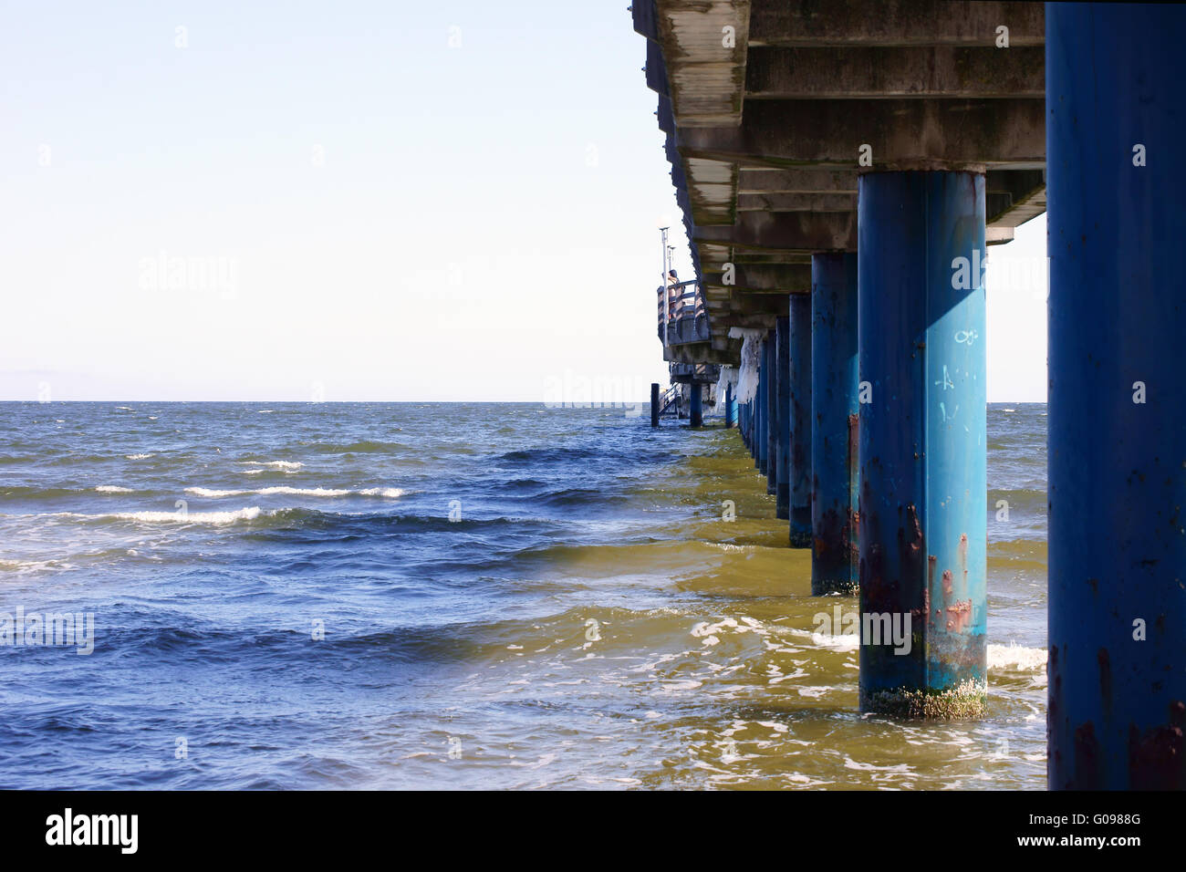 Bridge pier in the sea Stock Photo - Alamy