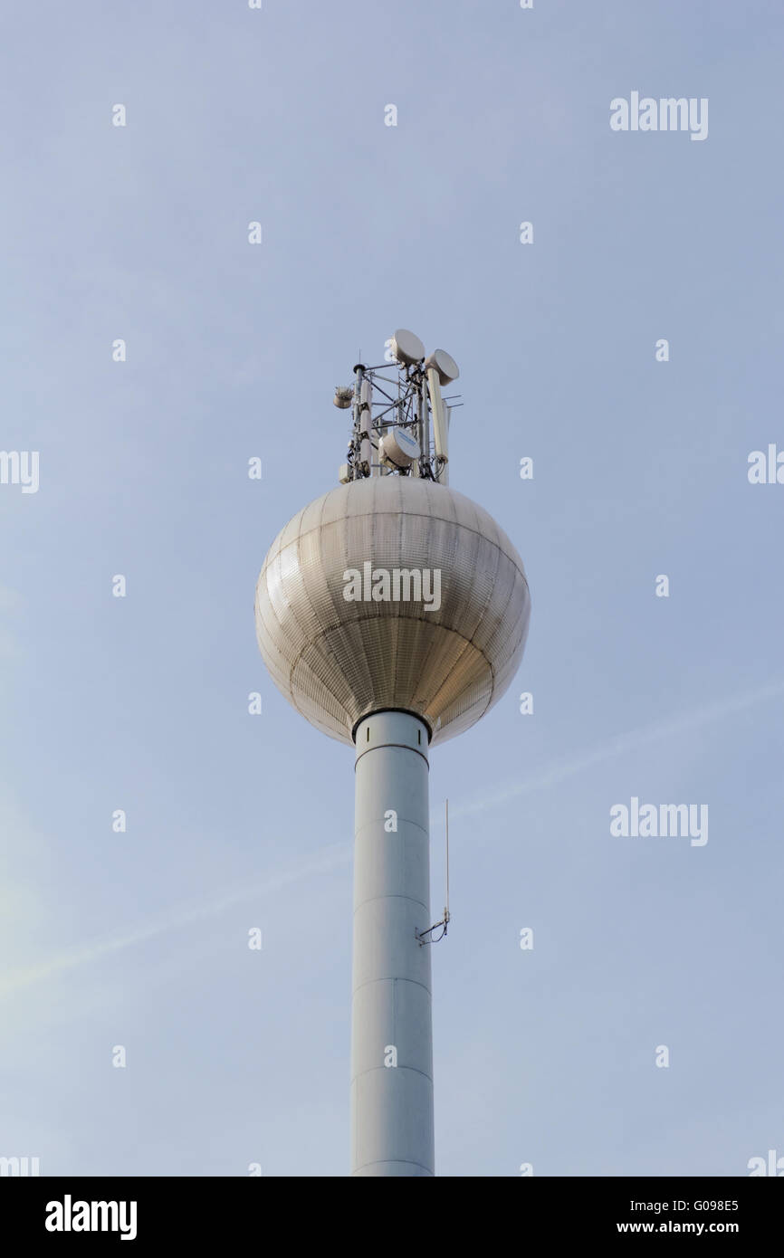 Shot of a water pressure tower made of metal and steel Stock Photo - Alamy