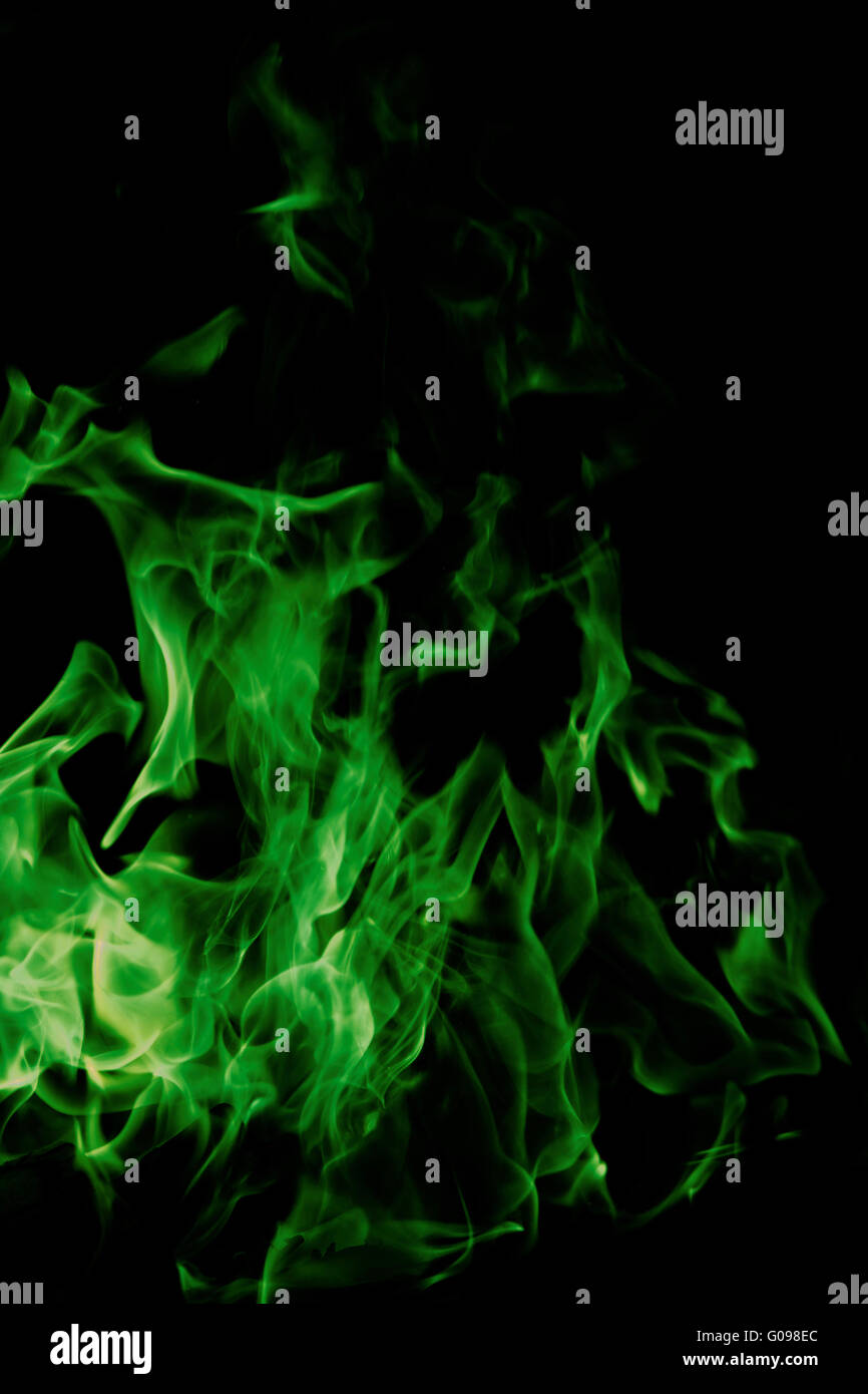 Dark green flames hi-res stock photography and images - Alamy