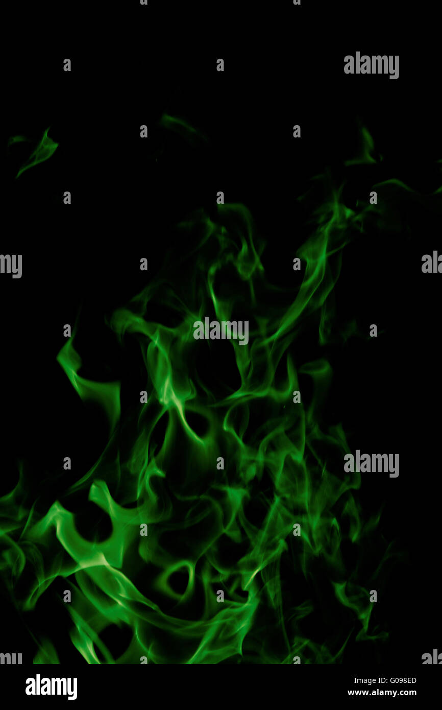 Dark green flames hi-res stock photography and images - Alamy