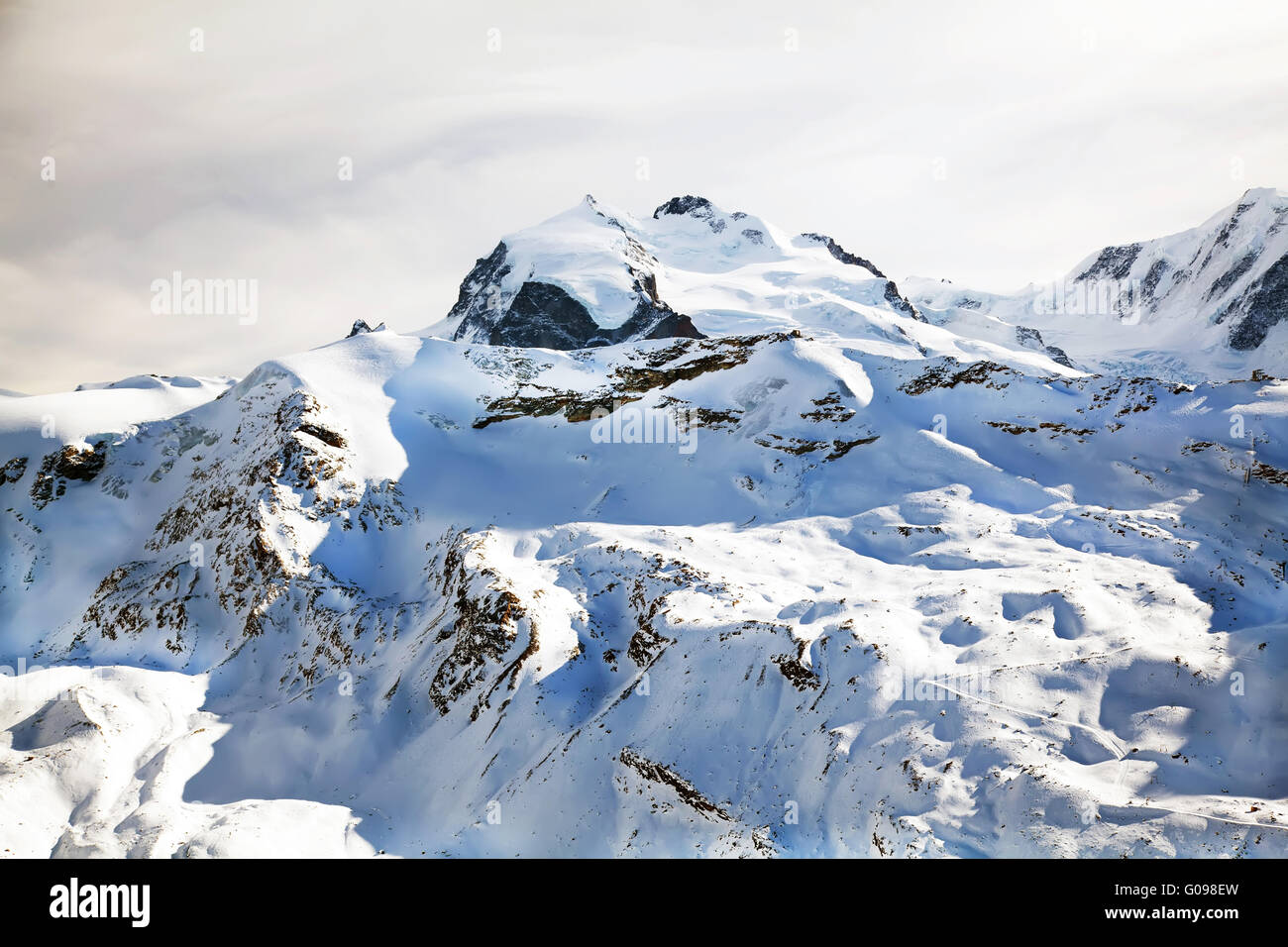 Winter snow landscape in blue and grey colors Stock Photo - Alamy