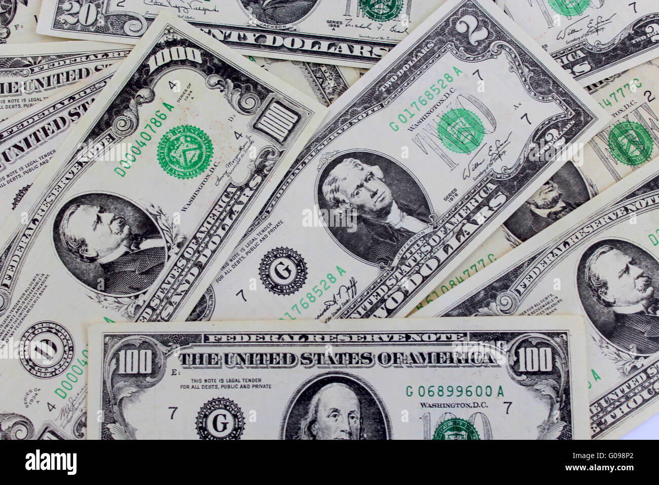 dollar banknotes with different face values Stock Photo - Alamy