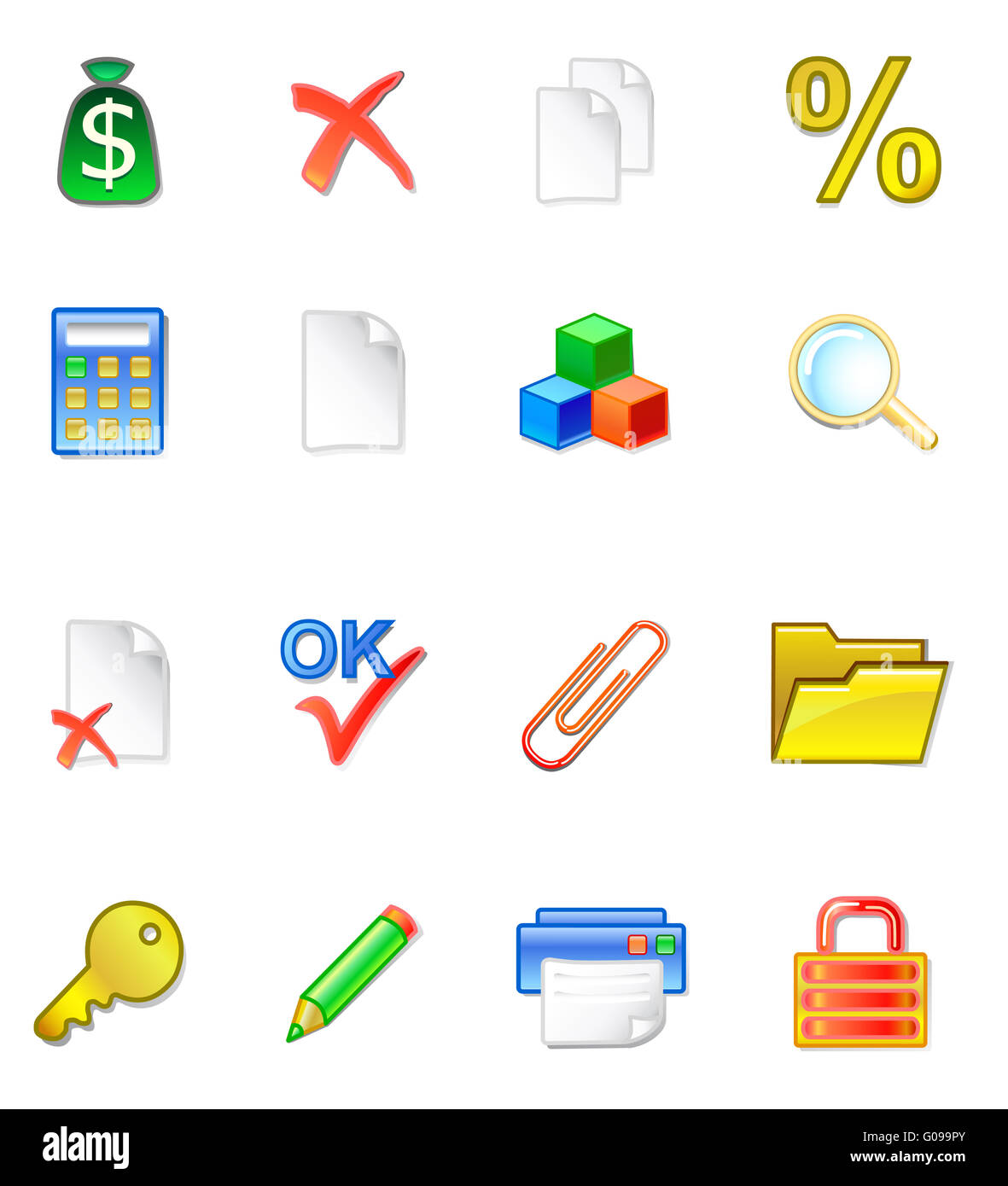 WWW accountant icons isolated on white background Stock Photo - Alamy