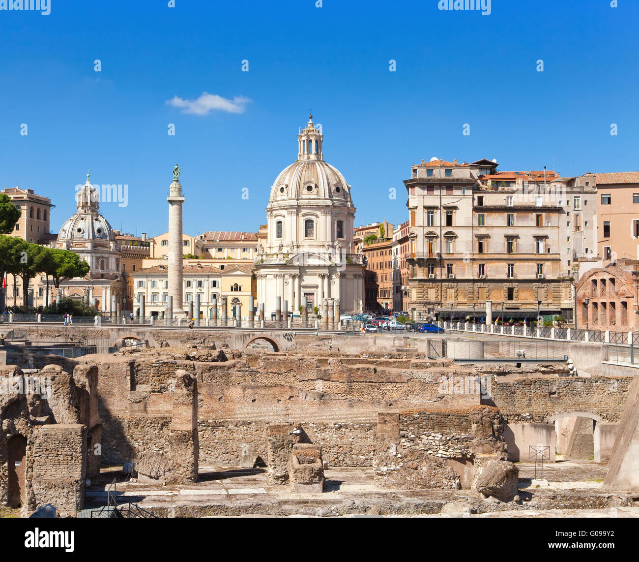 Italy. Rome. Trojan column, churches of Santa Mari Stock Photo - Alamy