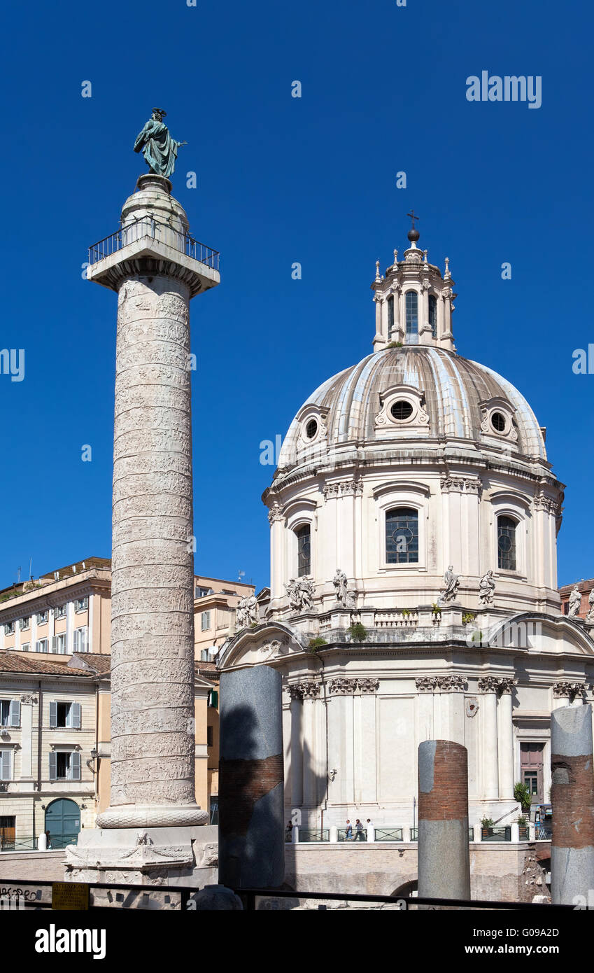 Trojan column and churches of Santa Maria di Loret Stock Photo - Alamy