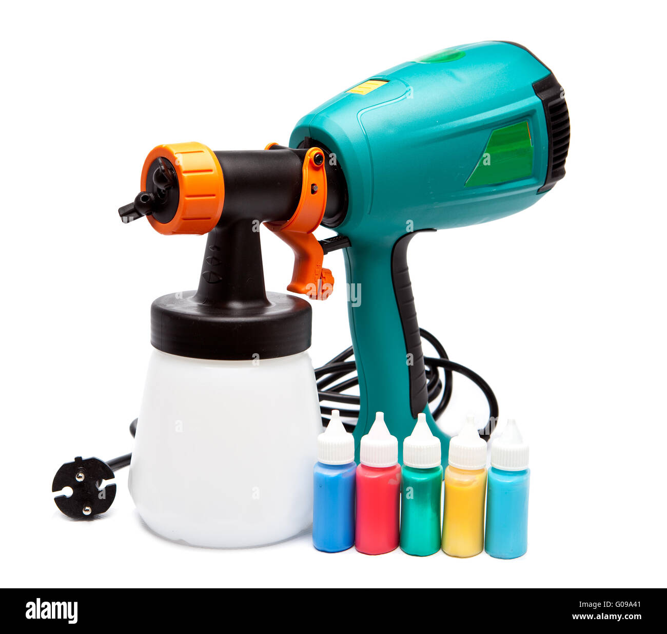 electrical spray gun for coloration, for color pul Stock Photo - Alamy