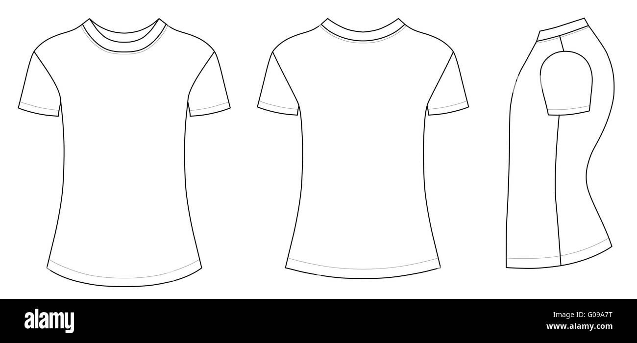 Outline t-shirt illustration isolated on white Stock Photo - Alamy