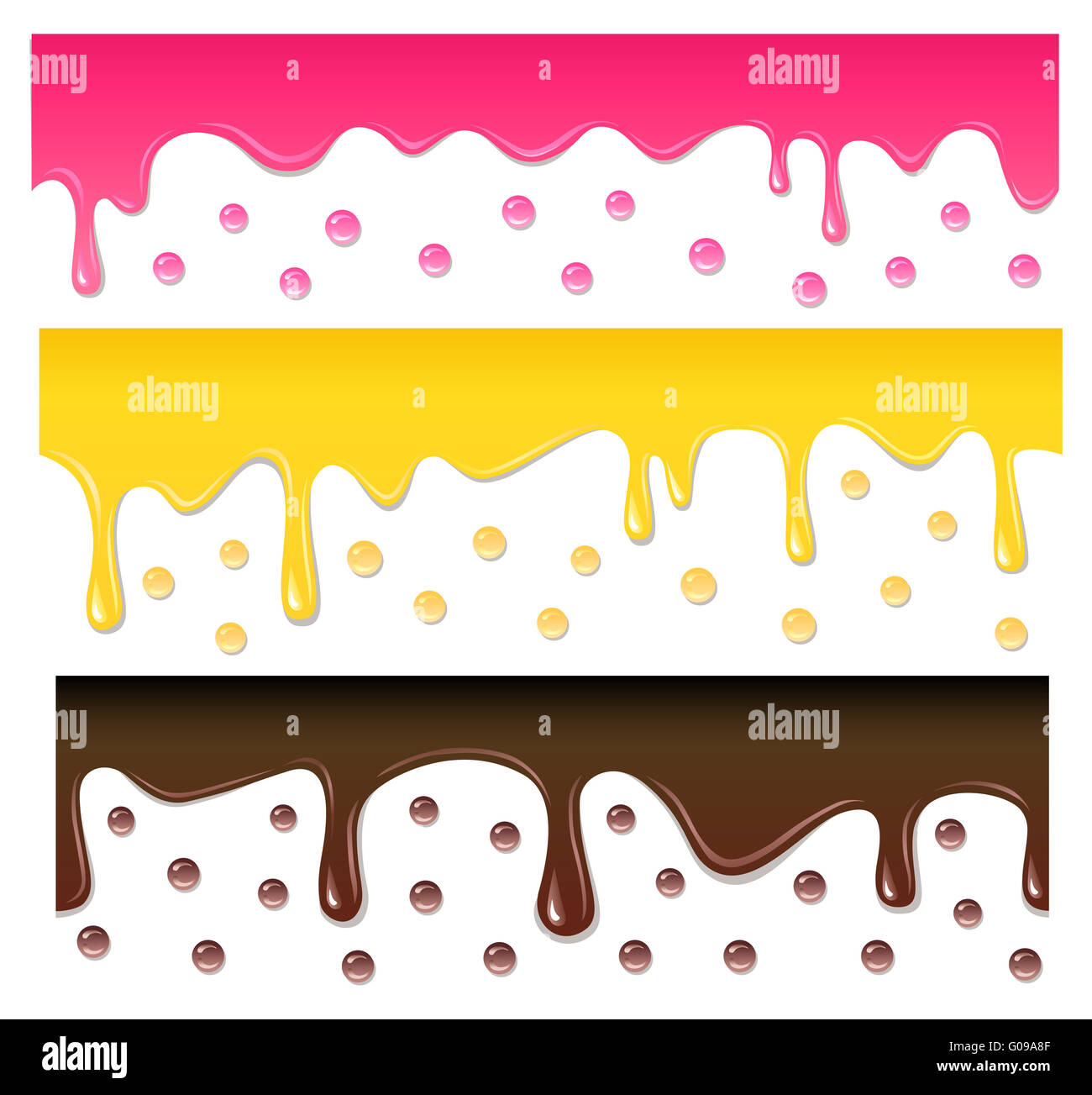 Vector seamless drips isolated on white background Stock Photo - Alamy