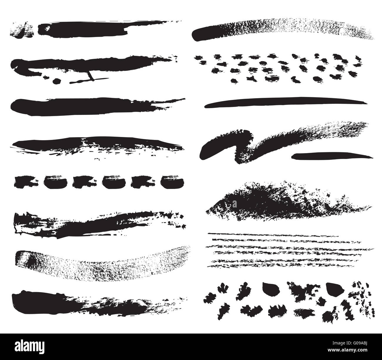 Set of grunge brush isolated on white background Stock Photo - Alamy