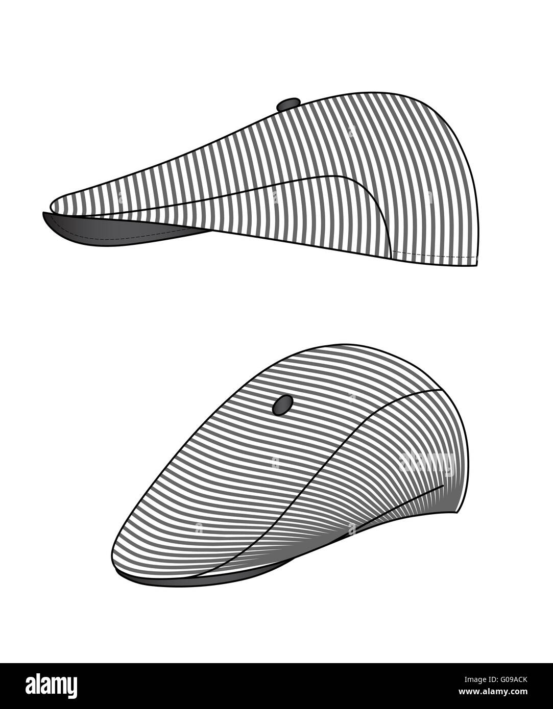 Outline kepi, cap illustration isolated on white Stock Photo - Alamy