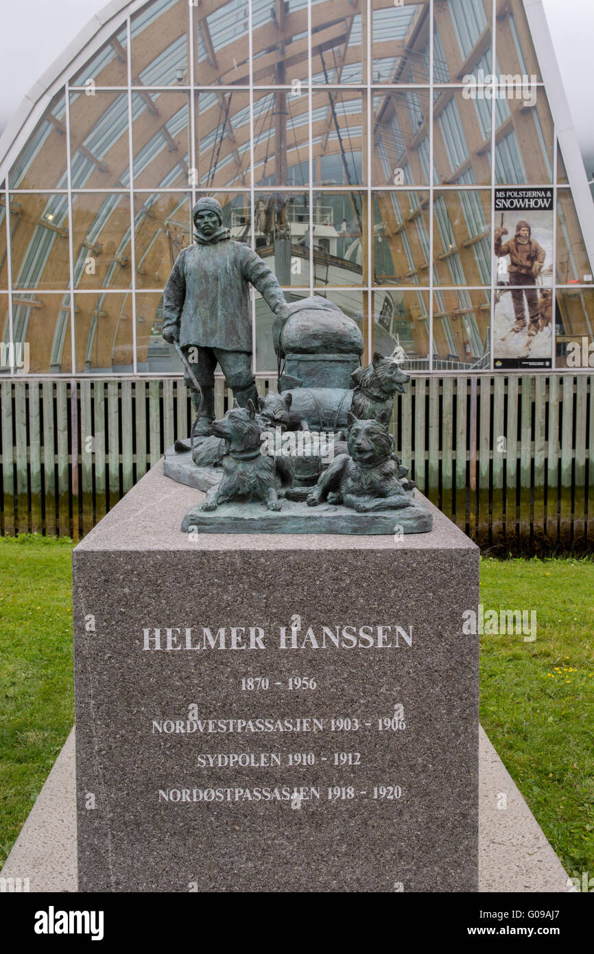 Norway, Tromso. Monument and display of the Polar ship, MS Polstjerna ...