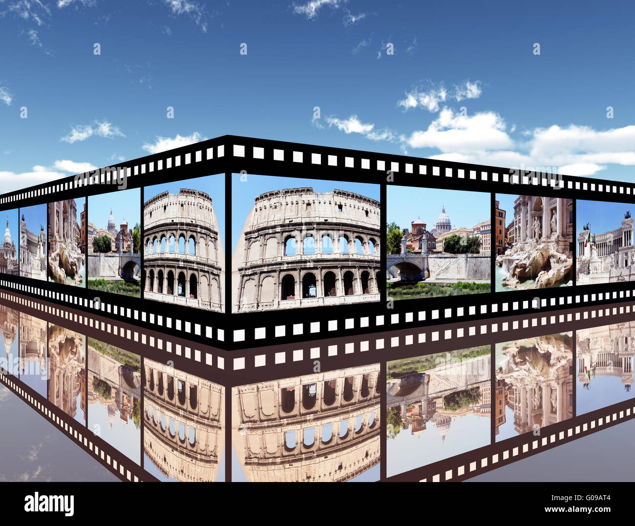 Collage landmarks rome italy hi-res stock photography and images - Alamy