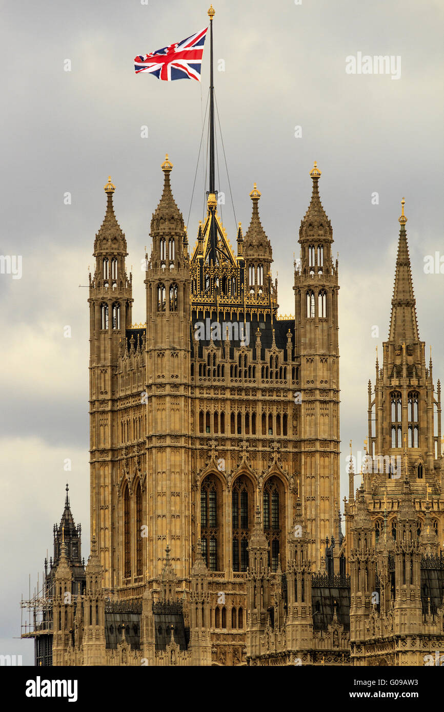 Flag Flying From Parliament Building London UK Stock Photo - Alamy