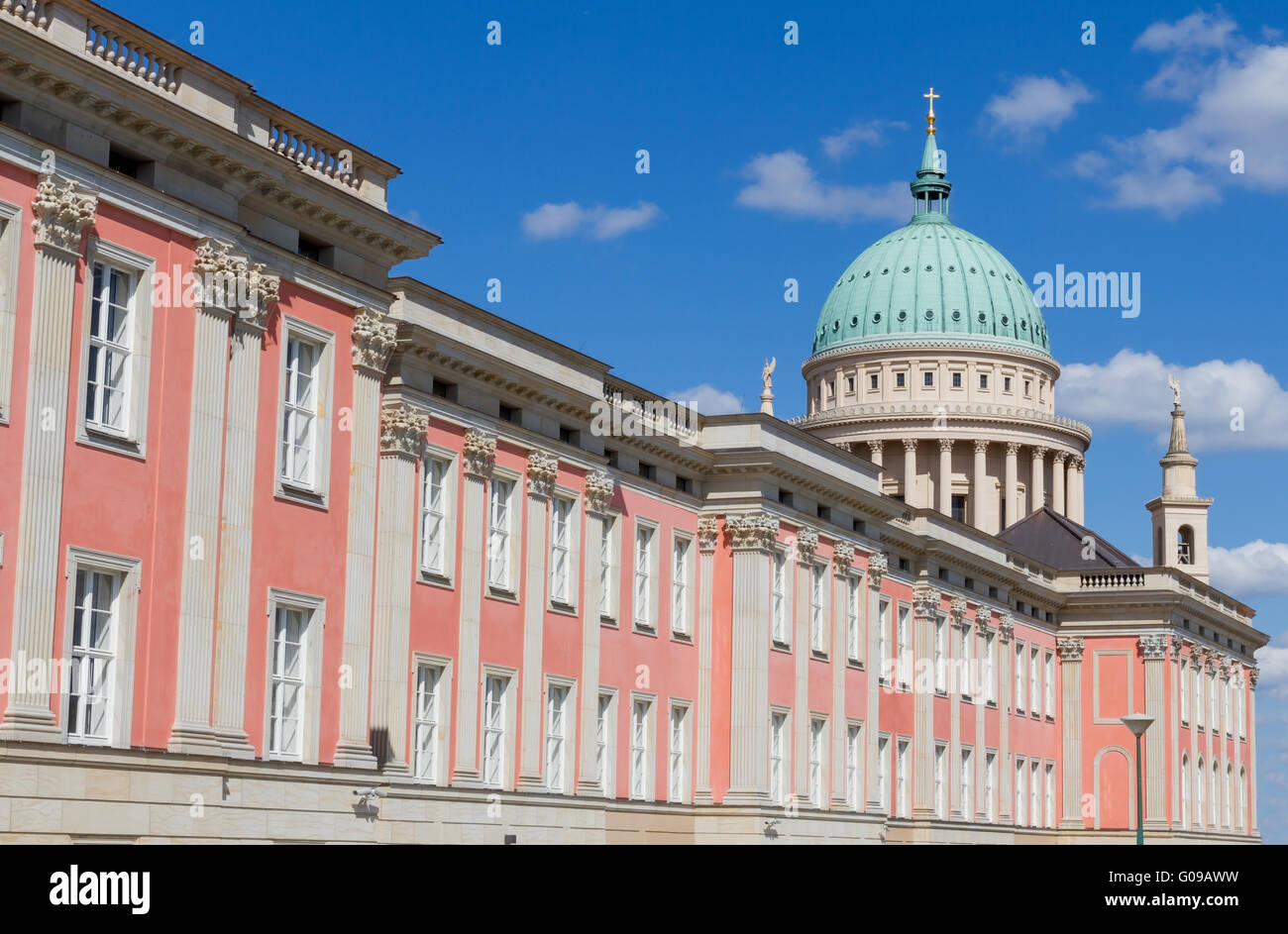 Dome of Potsdam and rebuilded city castle in Germany Stock Photo - Alamy