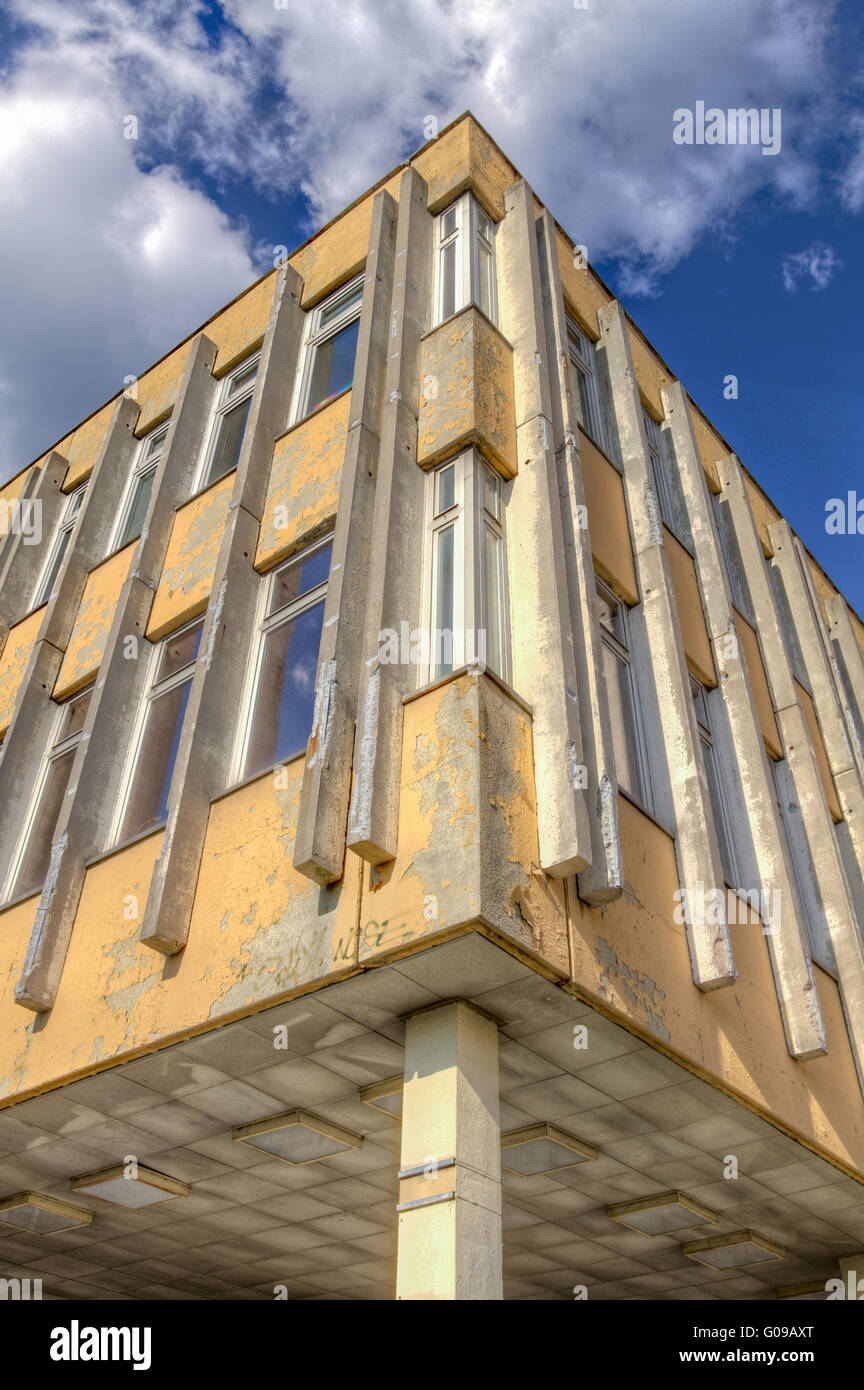 Run-down building with blue sky and clouds HDR Stock Photo - Alamy
