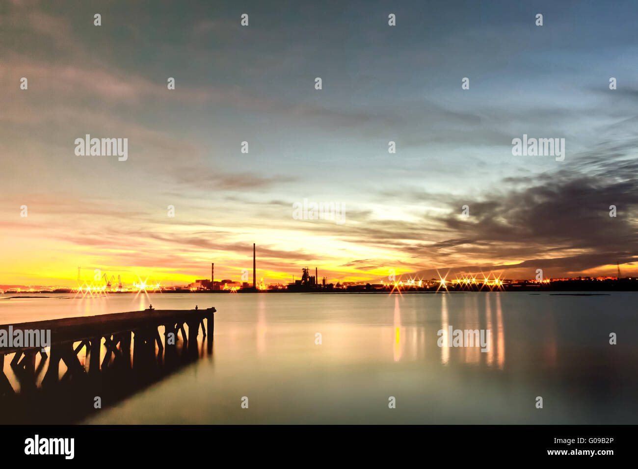 Sunset on the Tejo river Stock Photo - Alamy