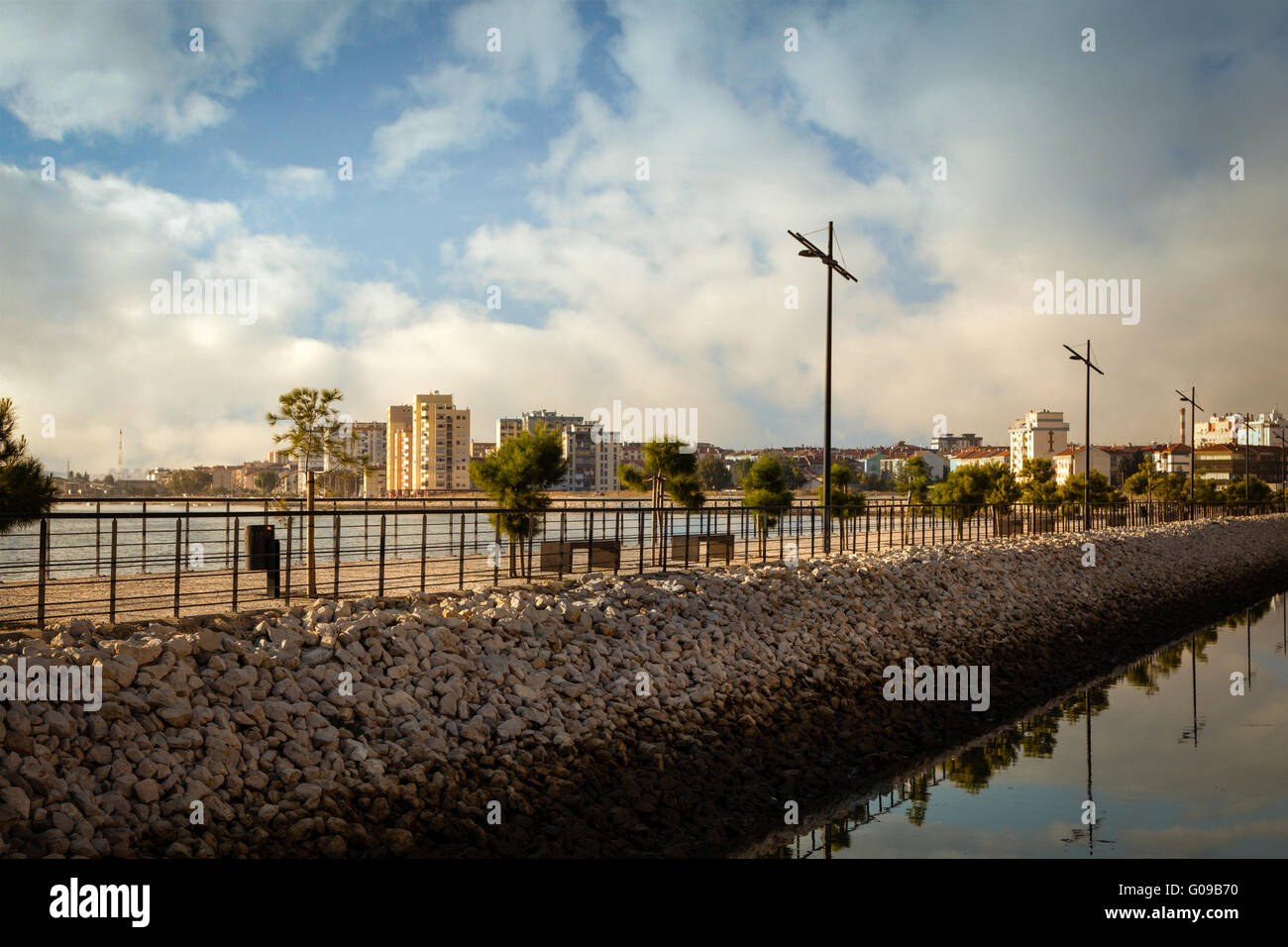 Promenade along the river Stock Photo - Alamy